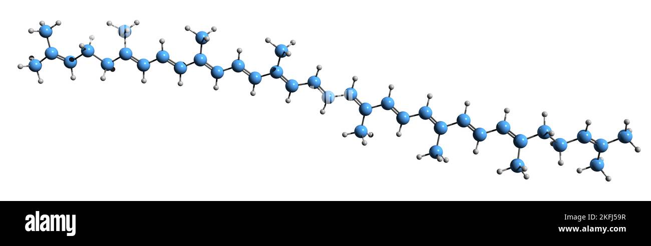 3D image of Lycopene skeletal formula - molecular chemical structure of ...