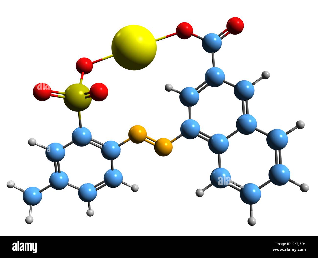 3D image of Lithol Rubine BK skeletal formula - molecular chemical ...