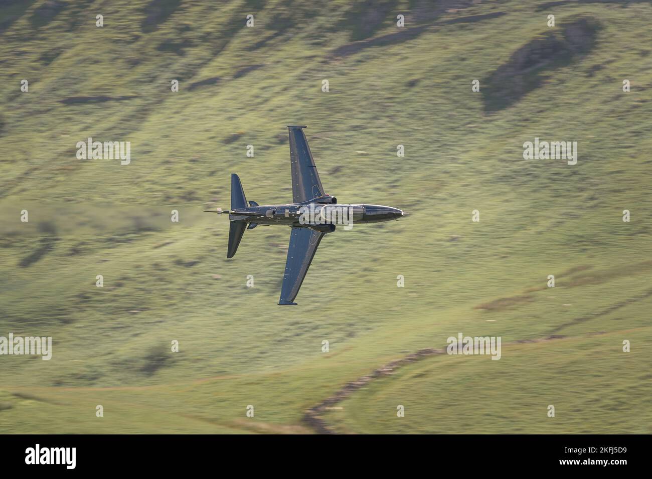 Military training aeroplane flying low level in the UK low fly system ...