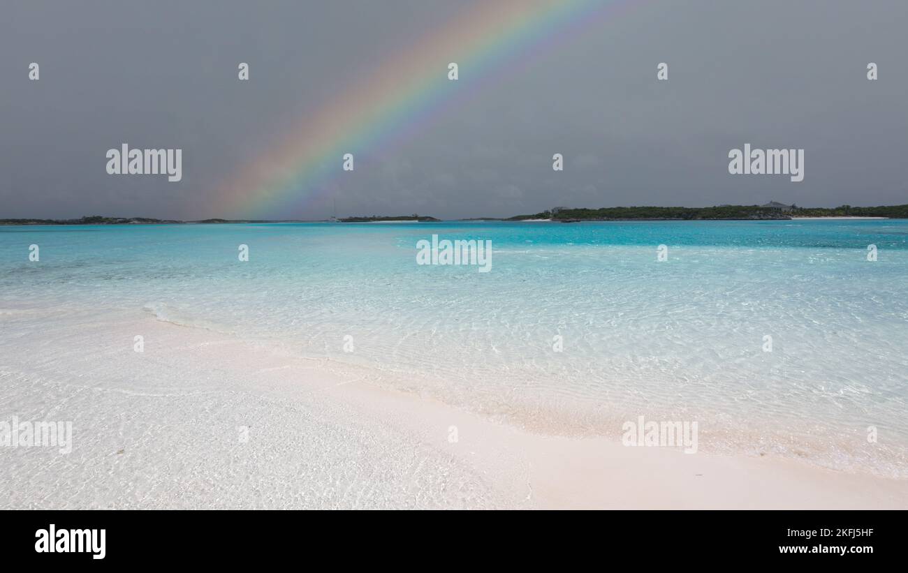 A mesmerizing view of a tropical beach and shallow water, in summer ...