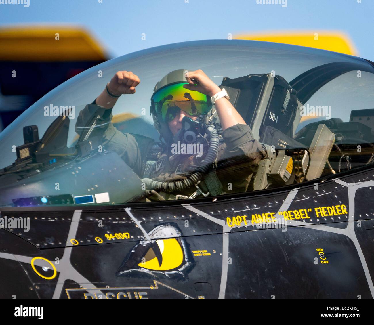 U.S. Air Force Capt. Aimee “Rebel” Fiedler, F-16 Viper Demonstration ...