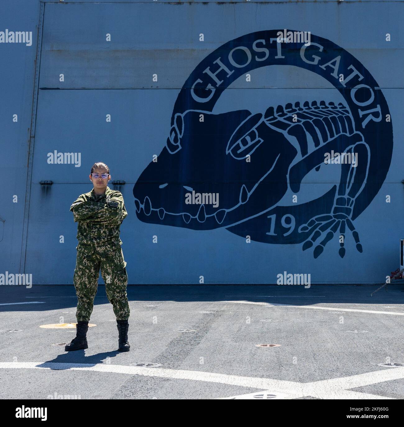 Marina Milagros Correa (Private Uruguayan Marine Corps) poses for a photo during exercise UNITAS ...