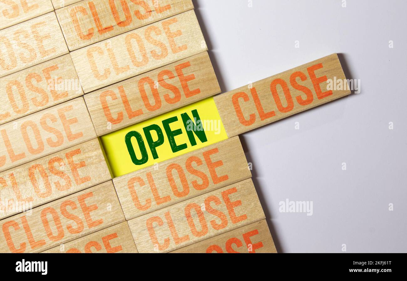 Open and close door signs isolated on a white background Stock Photo ...