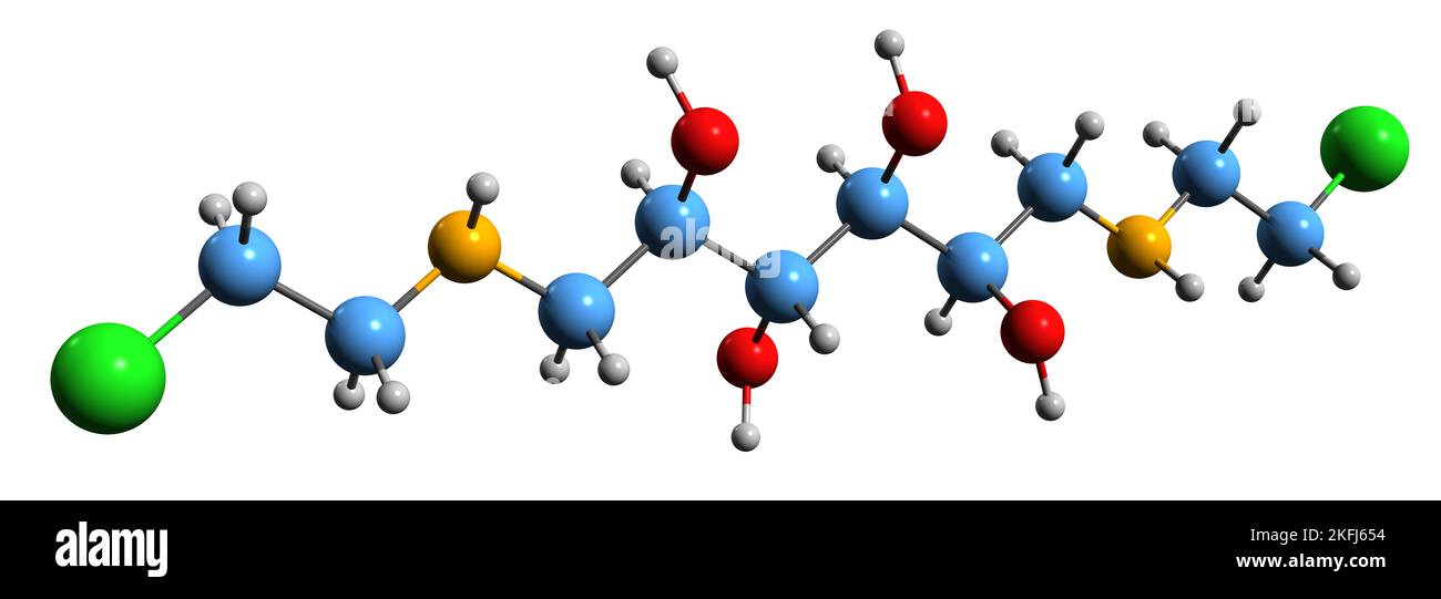 3D image of Mannomustine skeletal formula - molecular chemical ...