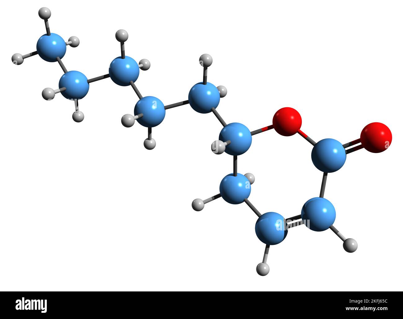 3D image of Massoia lactone skeletal formula - molecular chemical ...