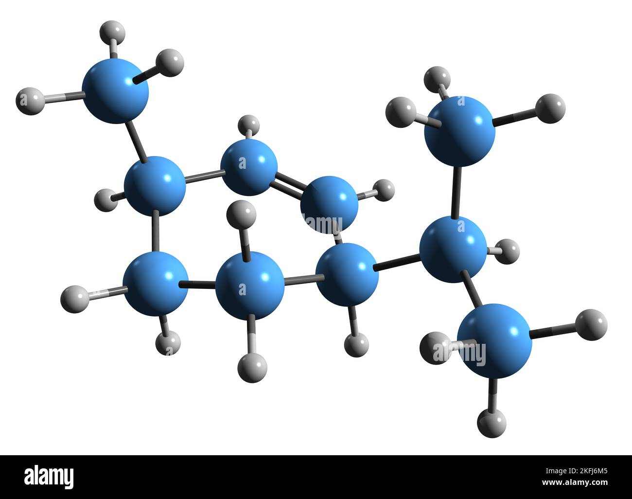 3D image of menthene skeletal formula - molecular chemical structure of ...