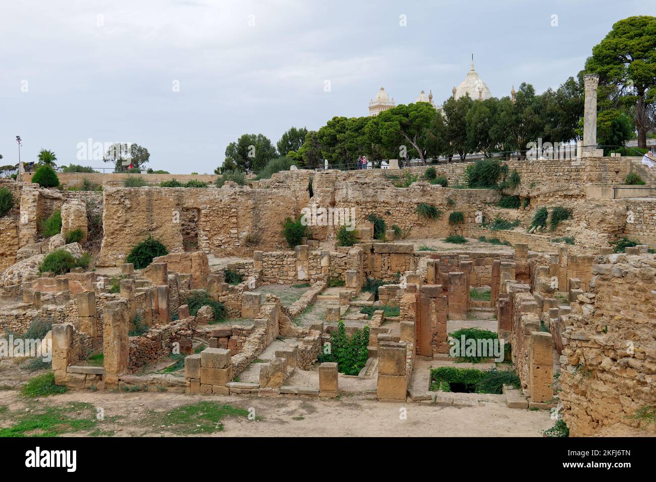 View of the historical landmark Byrsa Hill in Carthage , Tunisia ...