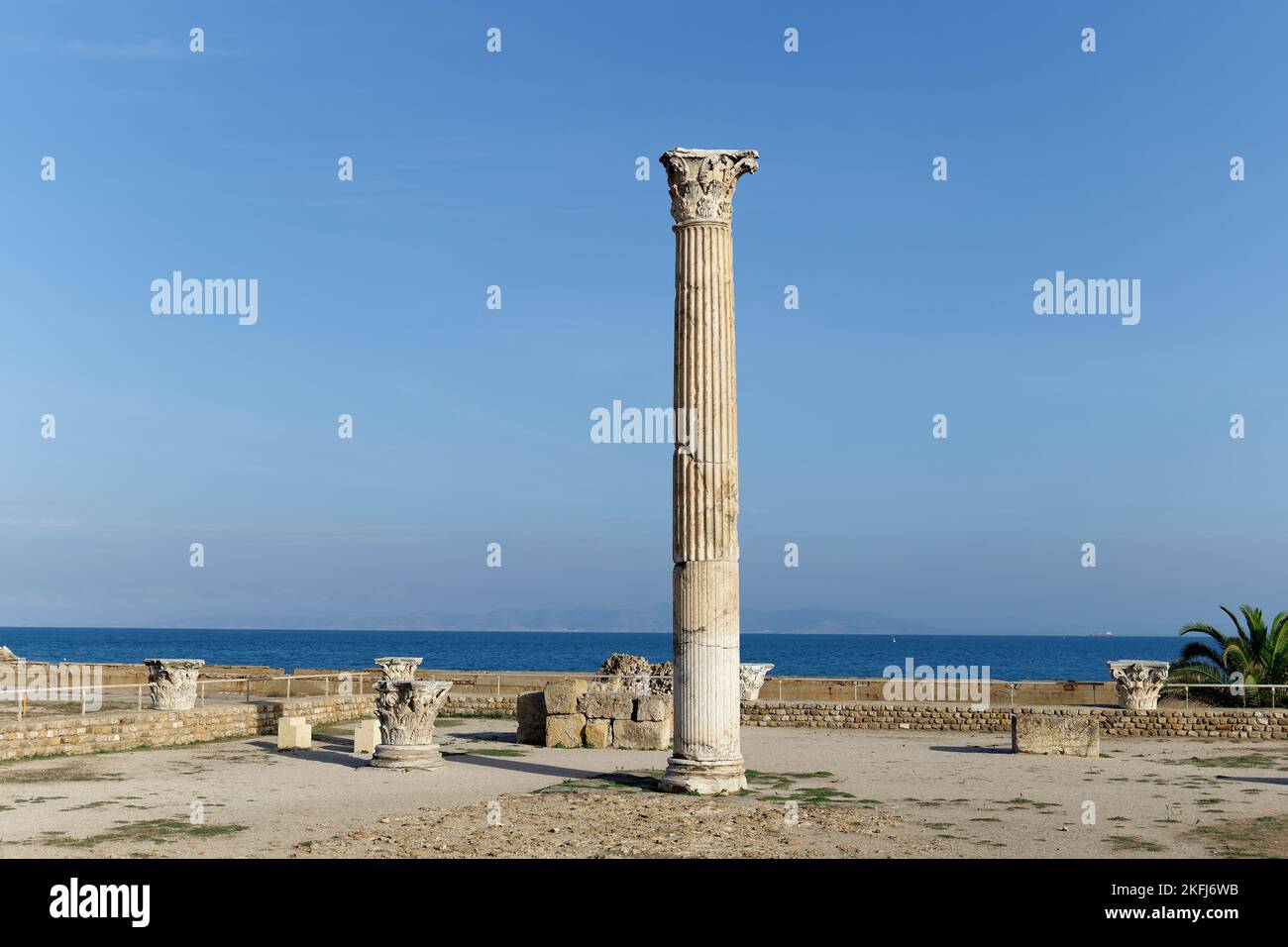 View of the historical landmark The Baths of Antoninus in Carthage ...