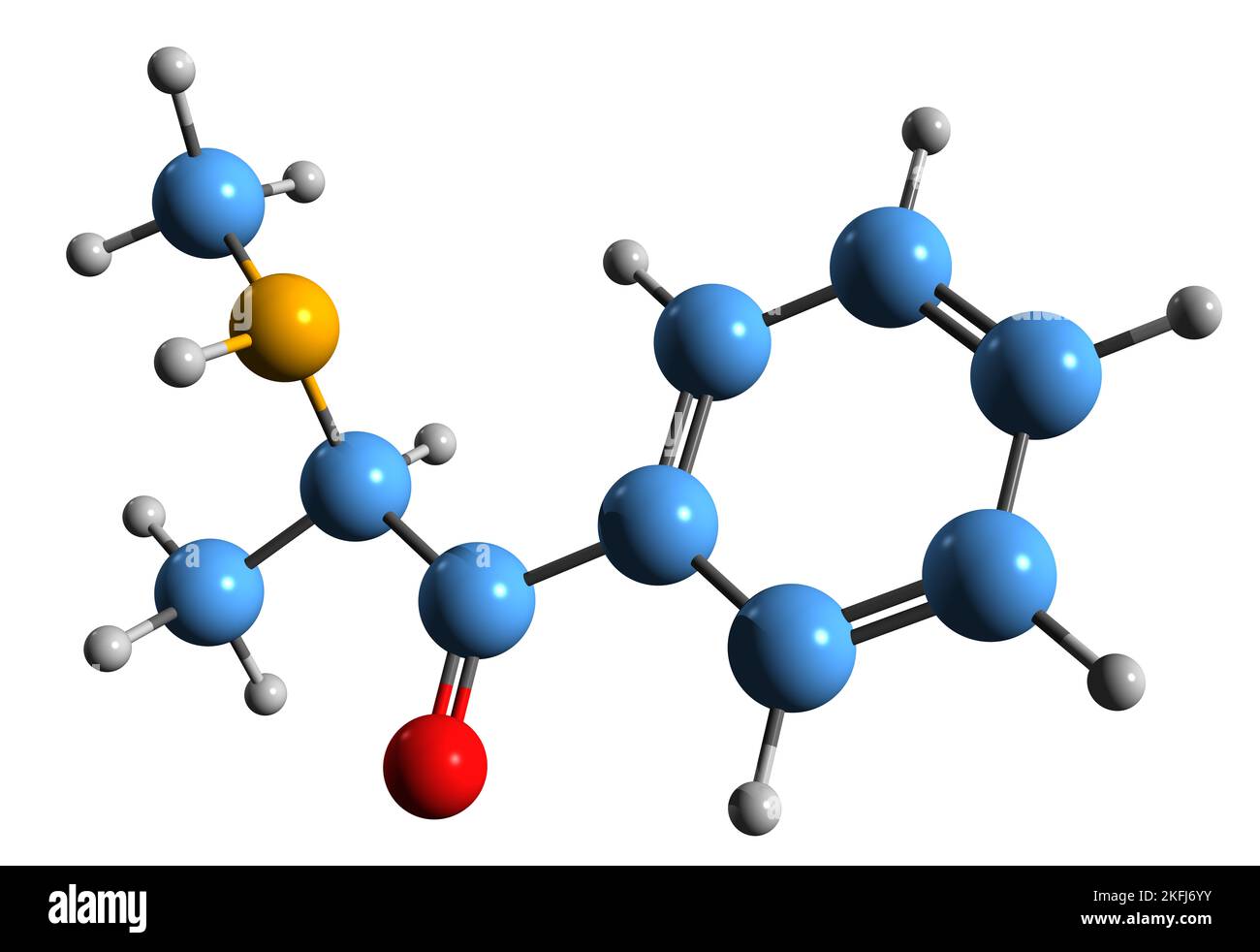 3D image of Methcathinone skeletal formula - molecular chemical ...