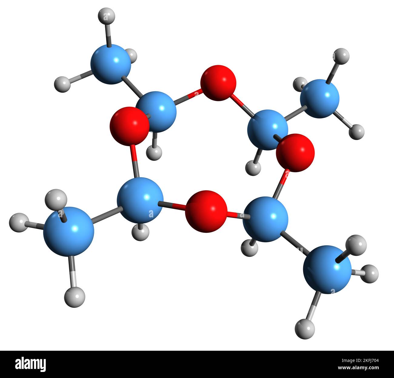 3D image of Metaldehyde skeletal formula - molecular chemical structure ...
