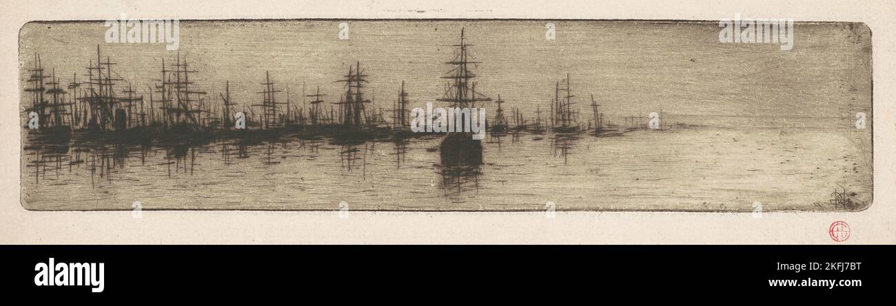 Tall Ships in a Harbor, c. 1880 Stock Photo - Alamy