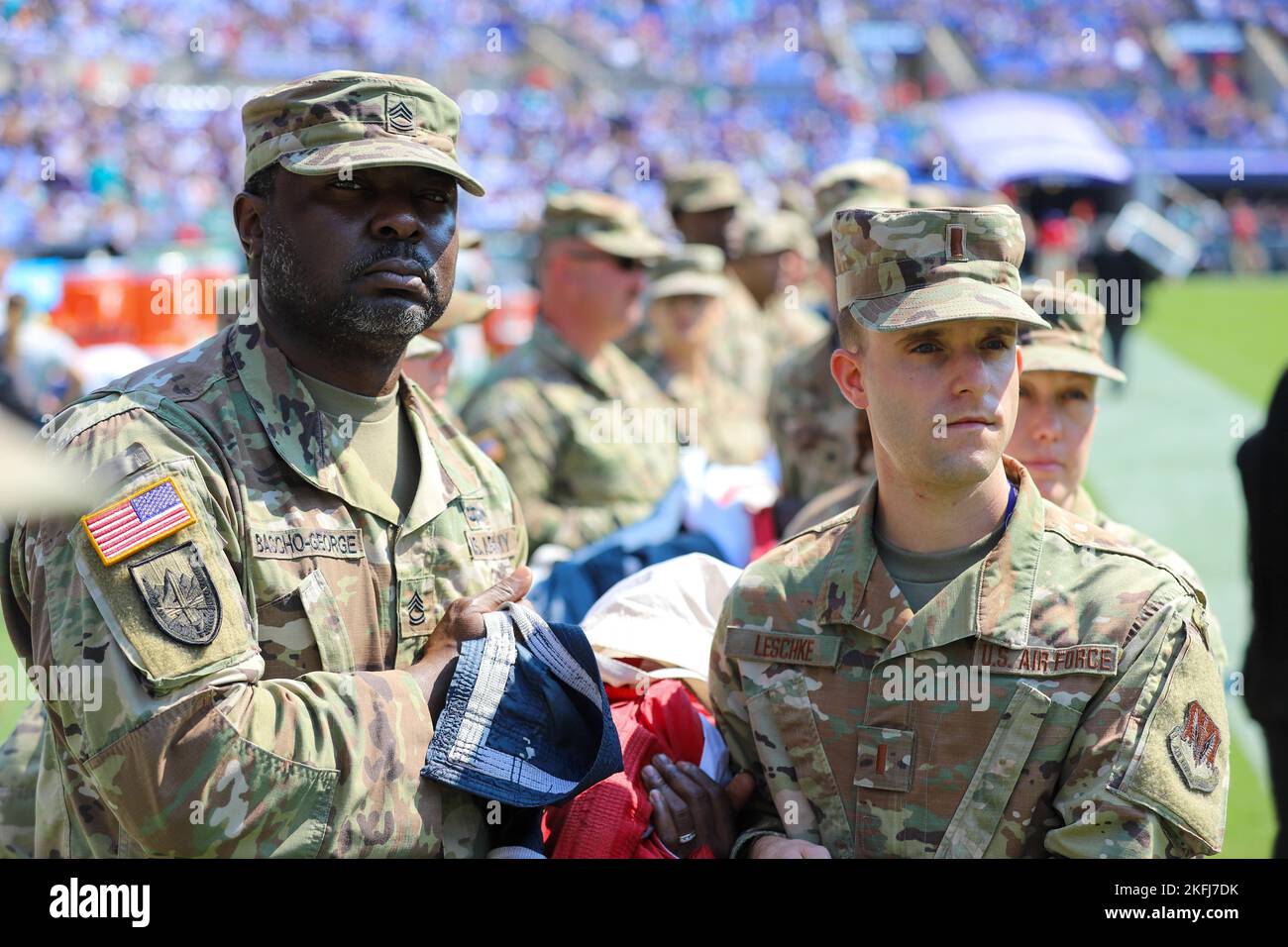 Maryland National Guard soldiers and airmen participate in the pre-game ...