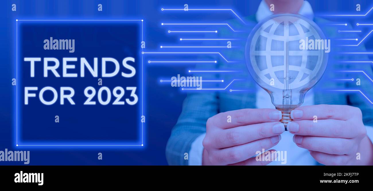 Text sign showing Trends For 2023. Business showcase list of things ...