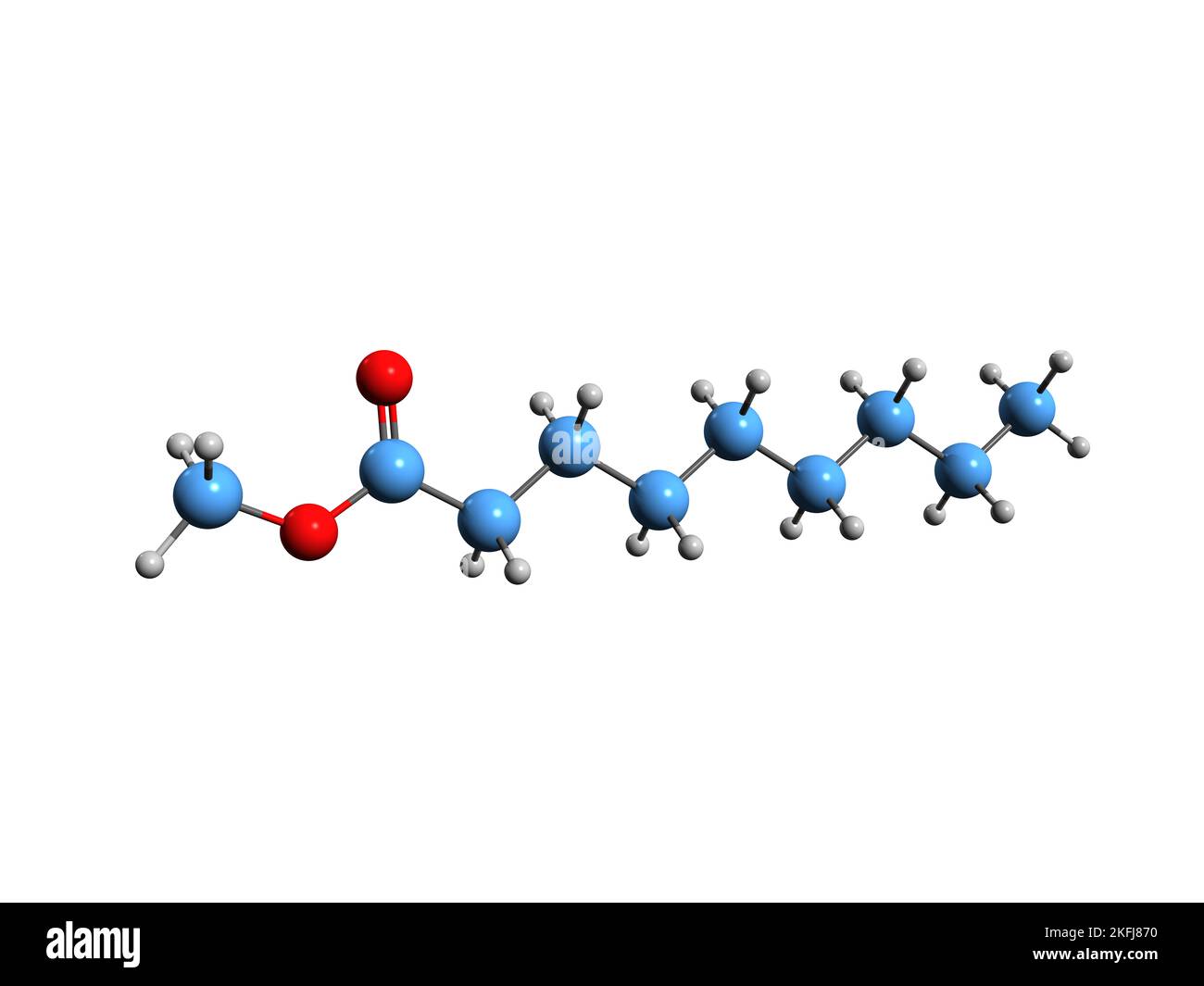 3D image of Methyl nonanoate skeletal formula - molecular chemical ...