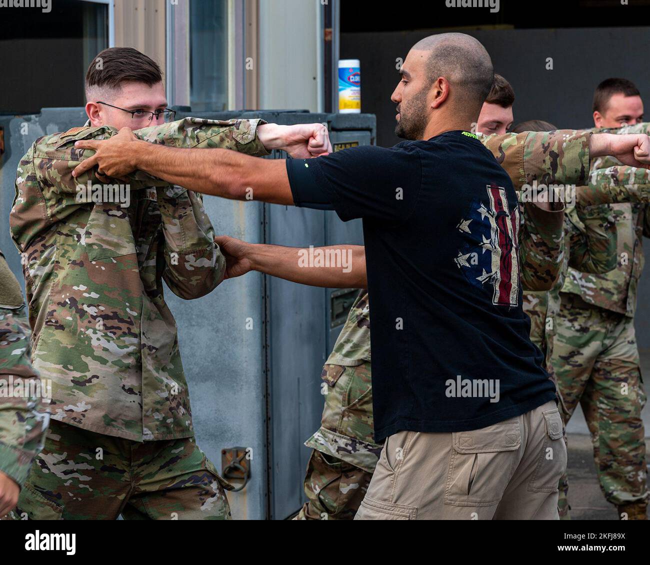 Defenders assigned to the 171st Security Forces Squadron practice hand ...