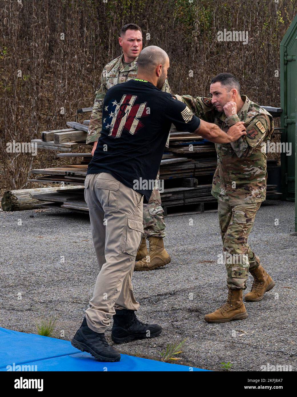 Defenders assigned to the 171st Security Forces Squadron practice hand ...