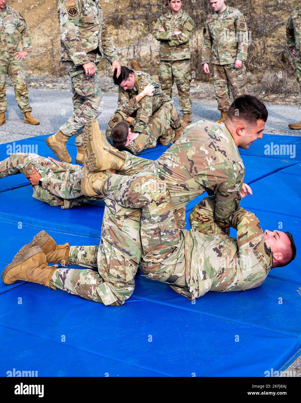 Defenders assigned to the 171st Security Forces Squadron practice hand ...