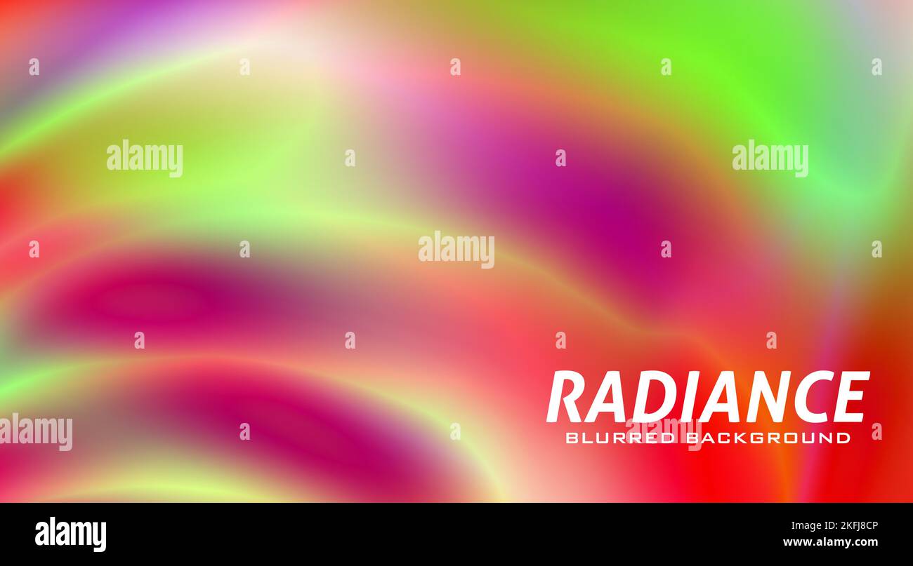 Radiance. Abstract violet red and green yellow blurred background with neon colors gradient ...