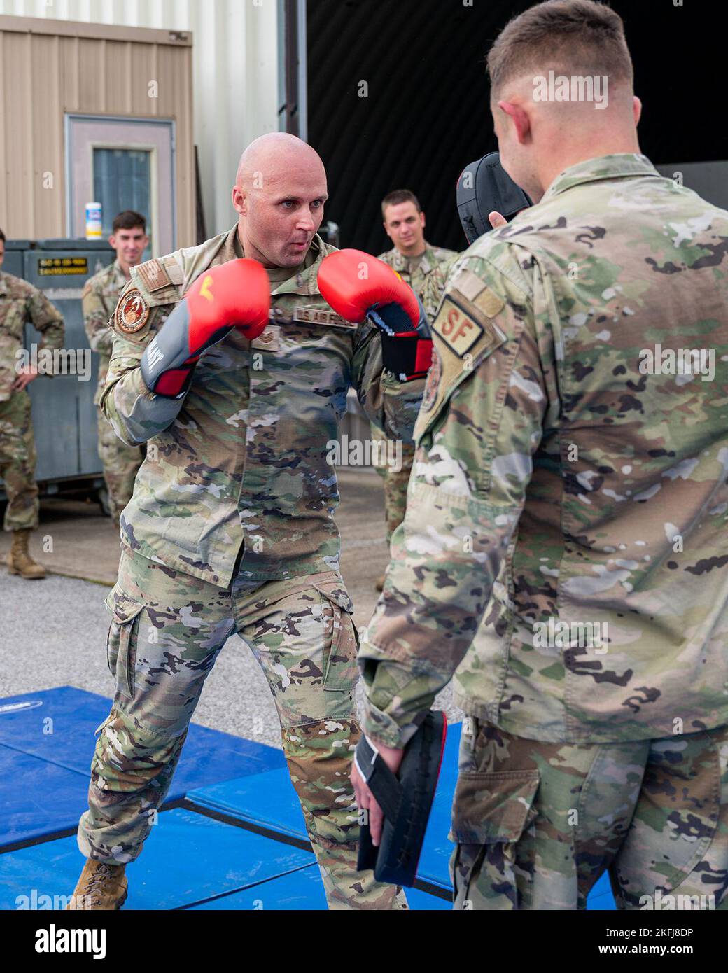 Defenders assigned to the 171st Security Forces Squadron practice hand ...