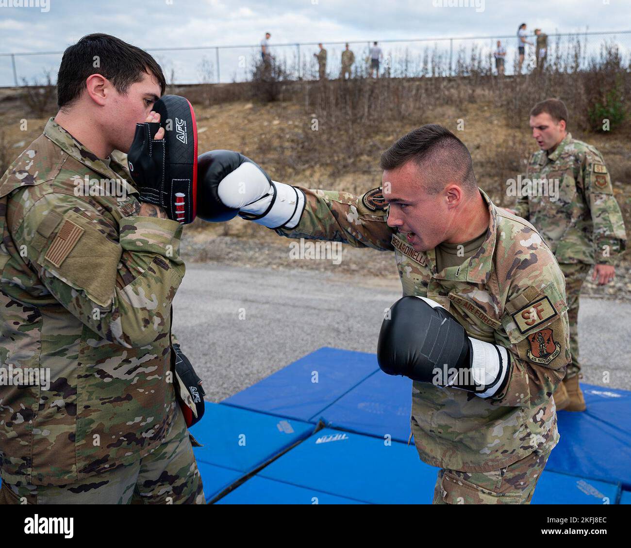 Defenders assigned to the 171st Security Forces Squadron practice hand ...