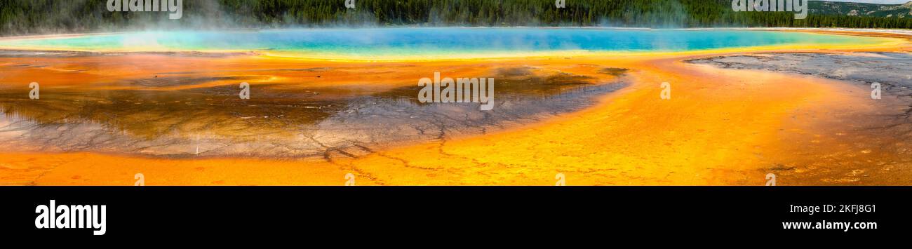 A photograph of Grand Prismatic Spring from MIdway Geyser Basin ...