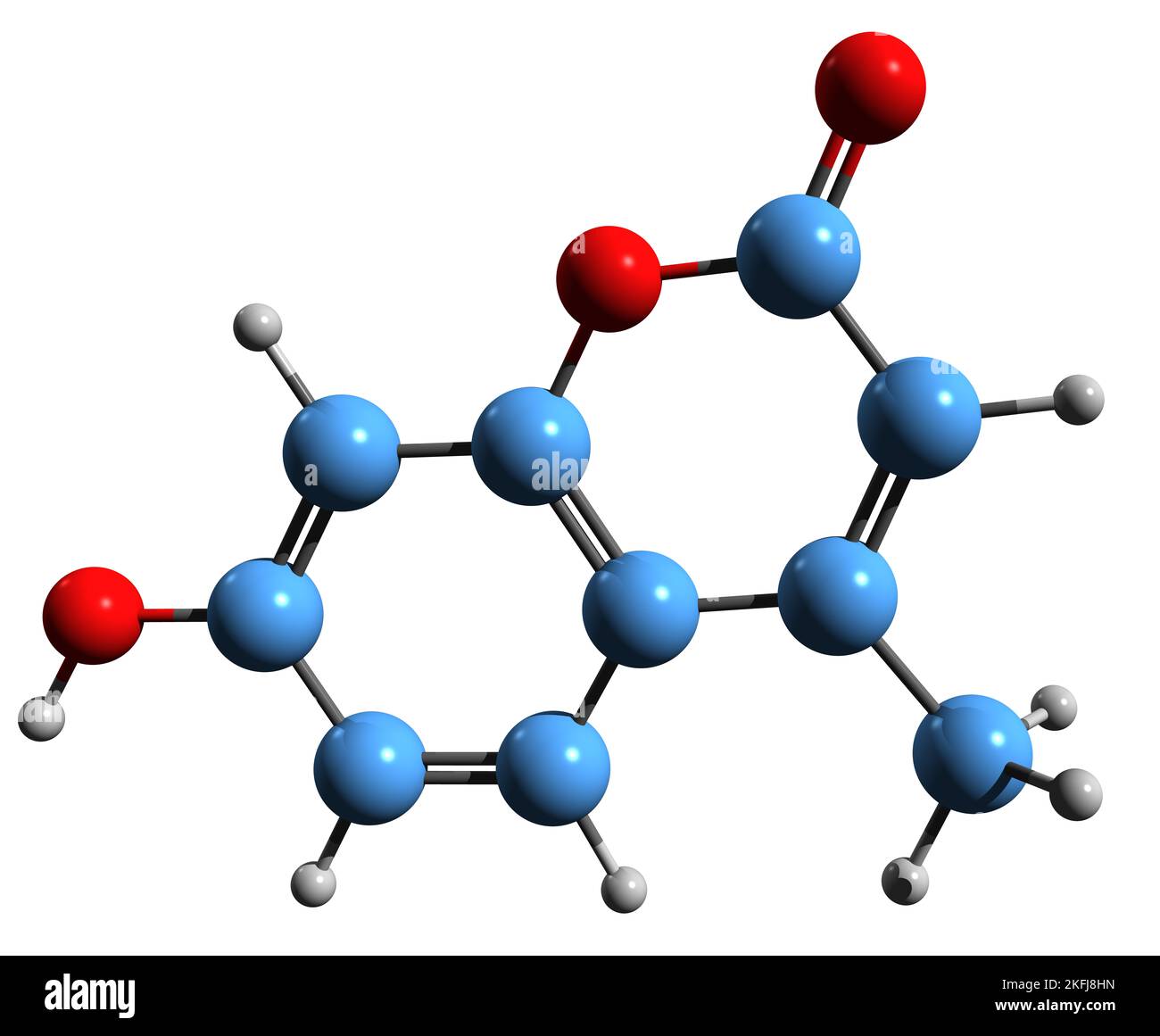 3D image of Hymecromone skeletal formula - molecular chemical structure ...