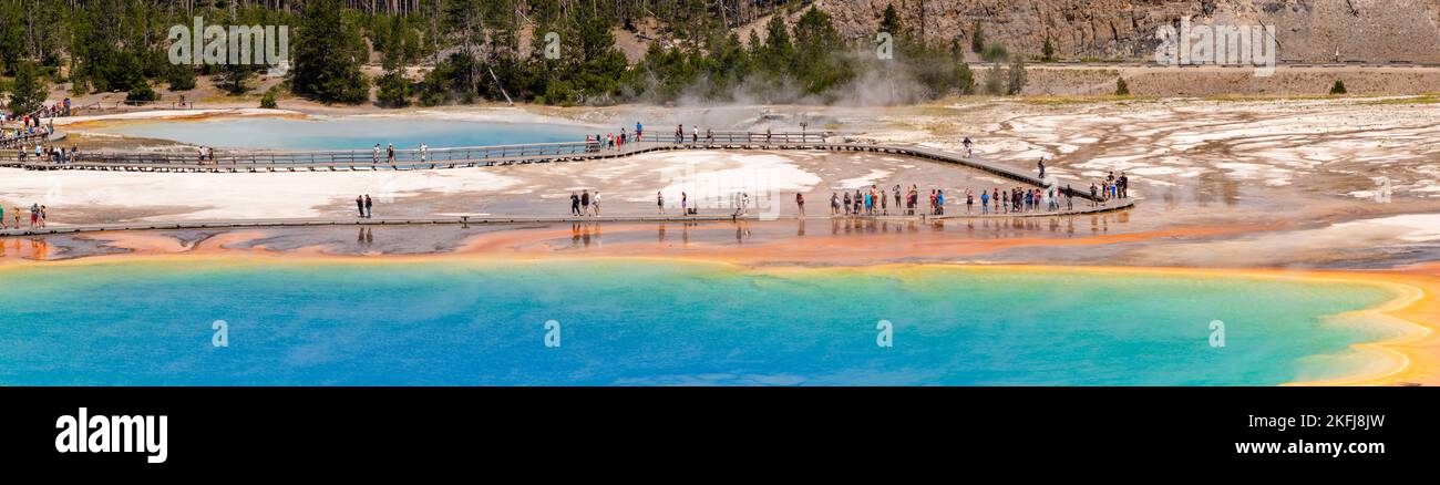 A photograph of Grand Prismatic Spring from MIdway Geyser Basin ...