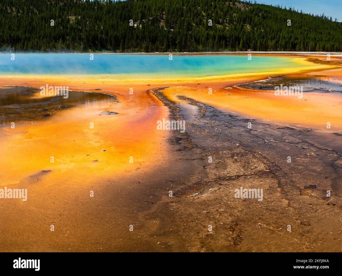A photograph of Grand Prismatic Spring from MIdway Geyser Basin ...