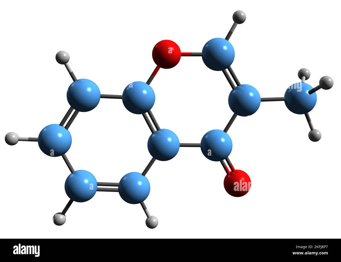 3D image of 2-Methylchromone skeletal formula - molecular chemical ...