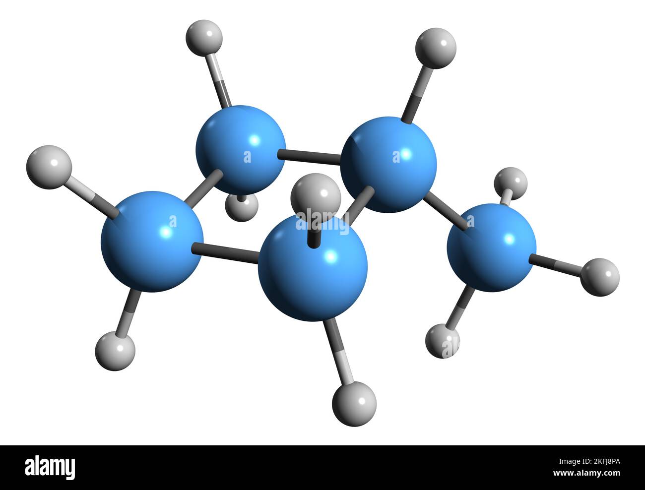 3D image of Methylcyclobutane skeletal formula - molecular chemical ...