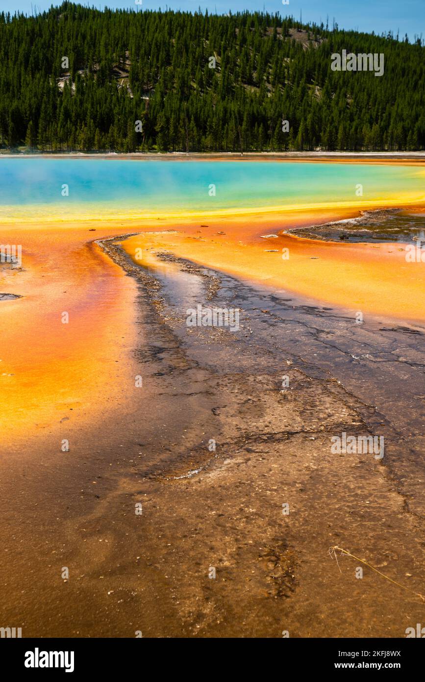 A photograph of Grand Prismatic Spring from MIdway Geyser Basin ...