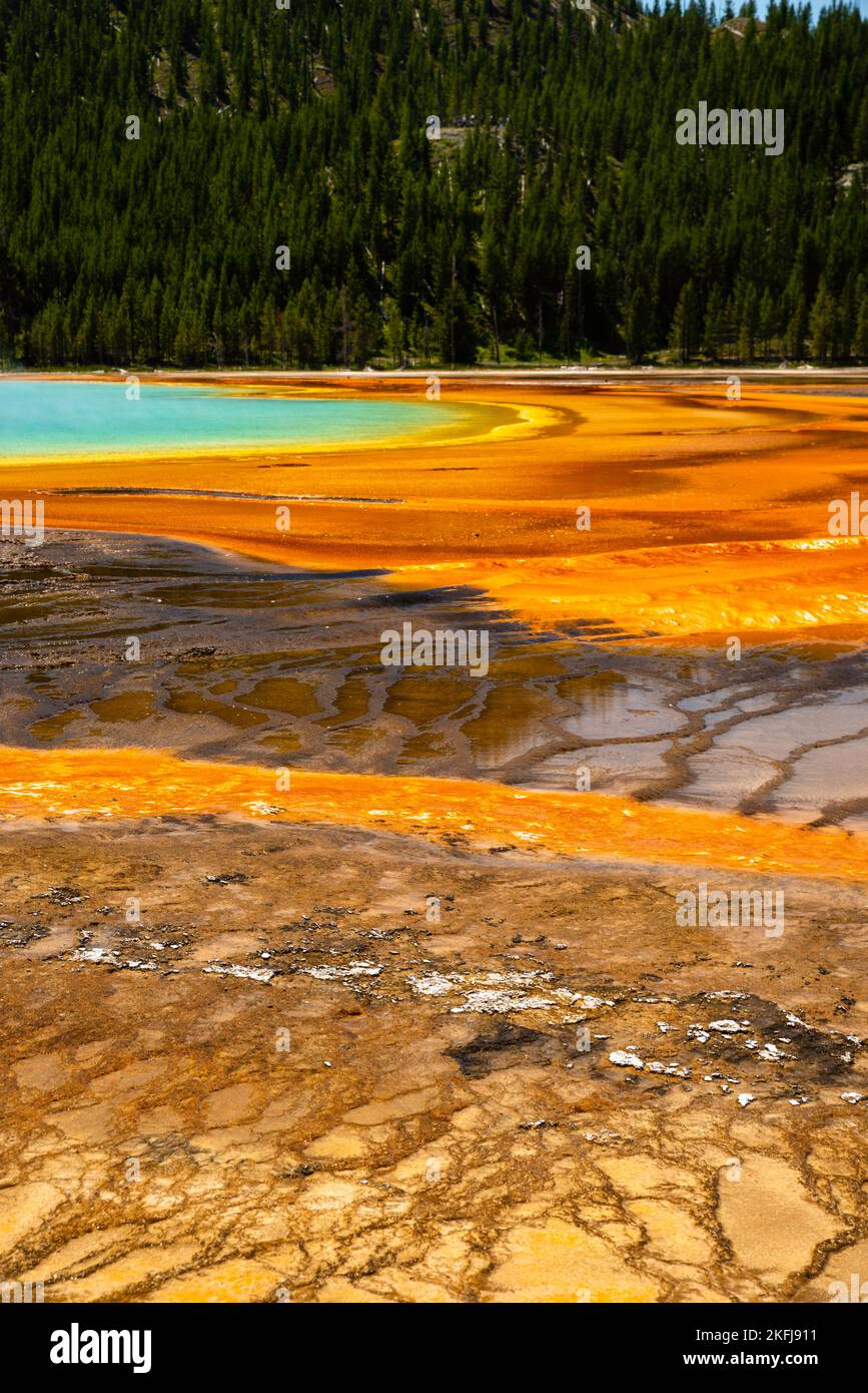 A photograph of Grand Prismatic Spring from MIdway Geyser Basin ...