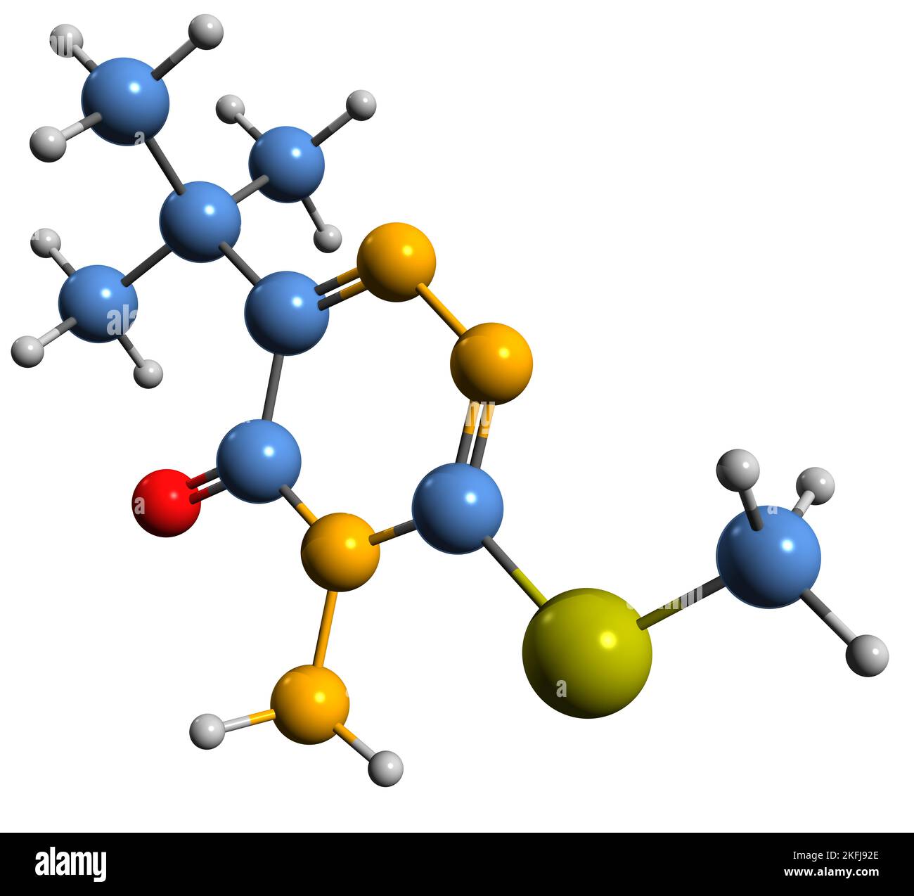 3D image of Metribuzin skeletal formula - molecular chemical structure ...