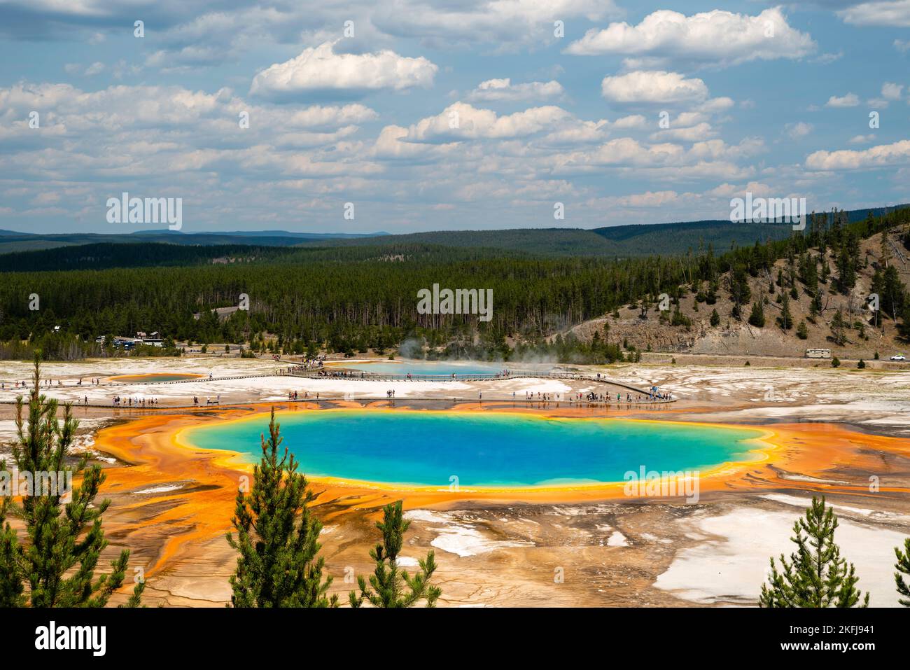 A photograph of Grand Prismatic Spring from MIdway Geyser Basin ...