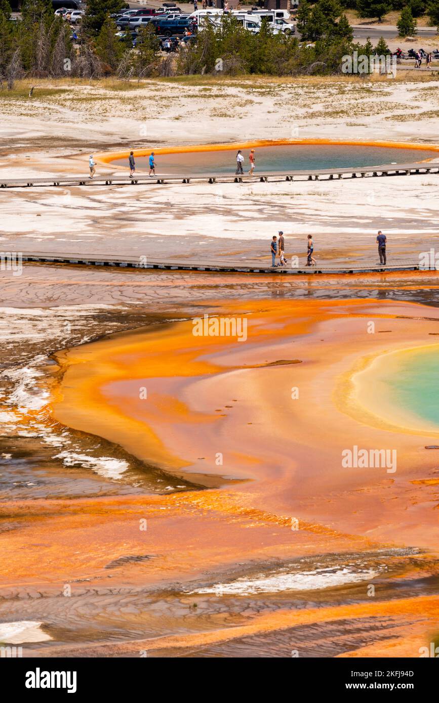 A photograph of Grand Prismatic Spring from MIdway Geyser Basin ...
