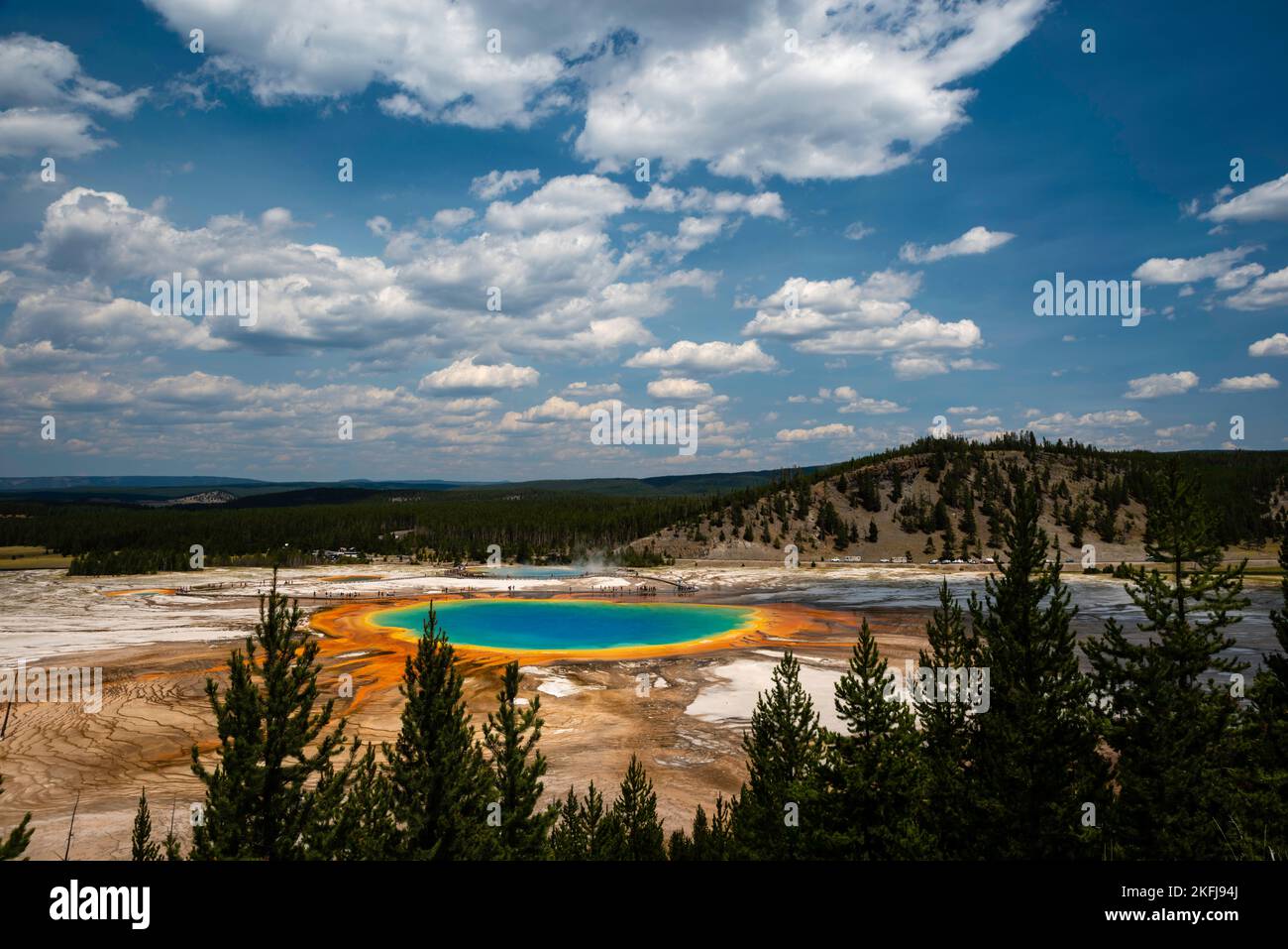 A photograph of Grand Prismatic Spring from MIdway Geyser Basin ...