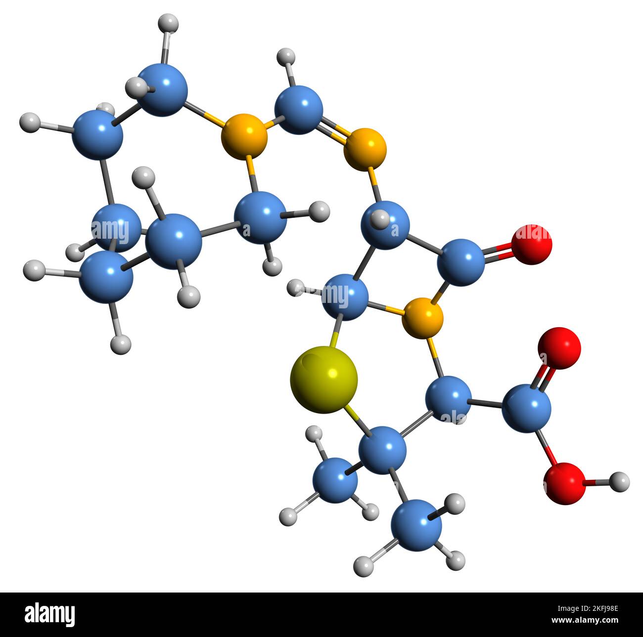 3D image of Mecillinam skeletal formula - molecular chemical structure ...