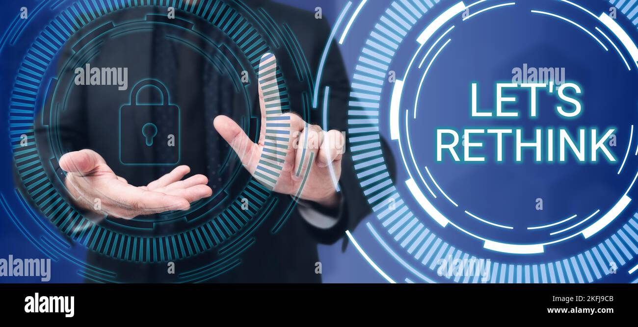 Text caption presenting Let's Rethink. Internet Concept an Afterthought ...