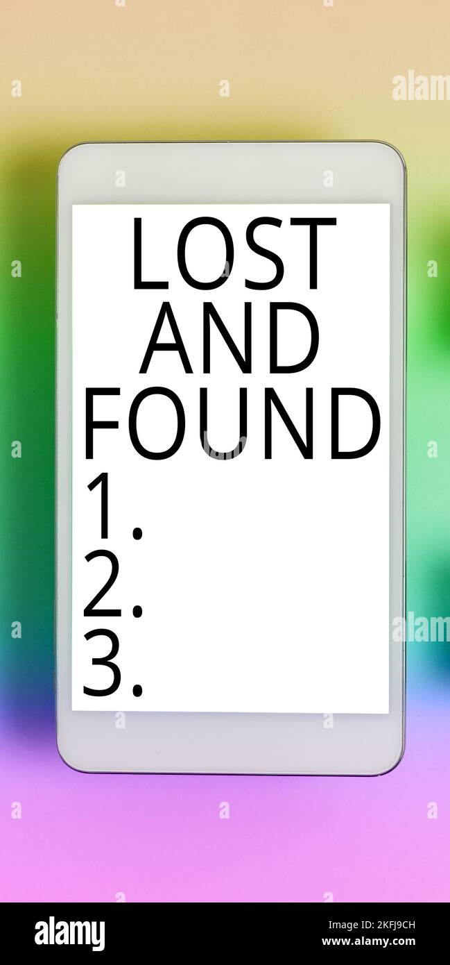Text showing inspiration Lost And Found. Business idea Place where you ... Text showing inspiration Lost And Found. Business idea Place where you ...