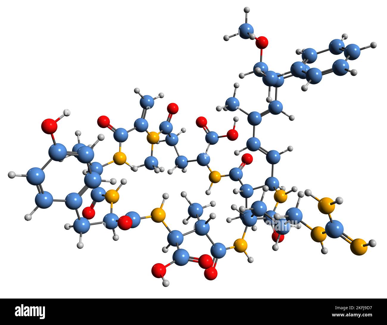 3D image of Microcystin YR skeletal formula - molecular chemical ...