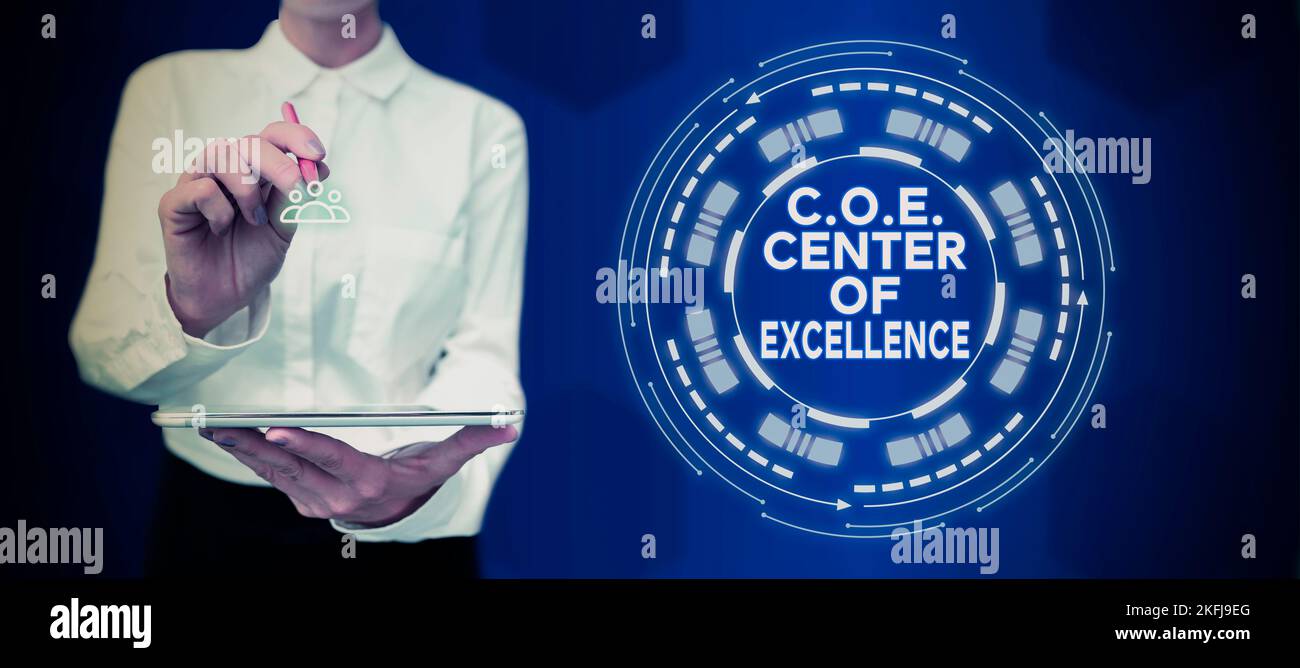 Handwriting text C.O.E. Center Of Excellence, Conceptual photo being ...