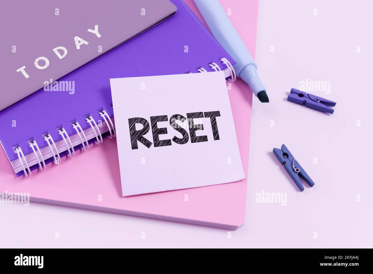 Hand writing sign Reset, Conceptual photo cause device return to its ...