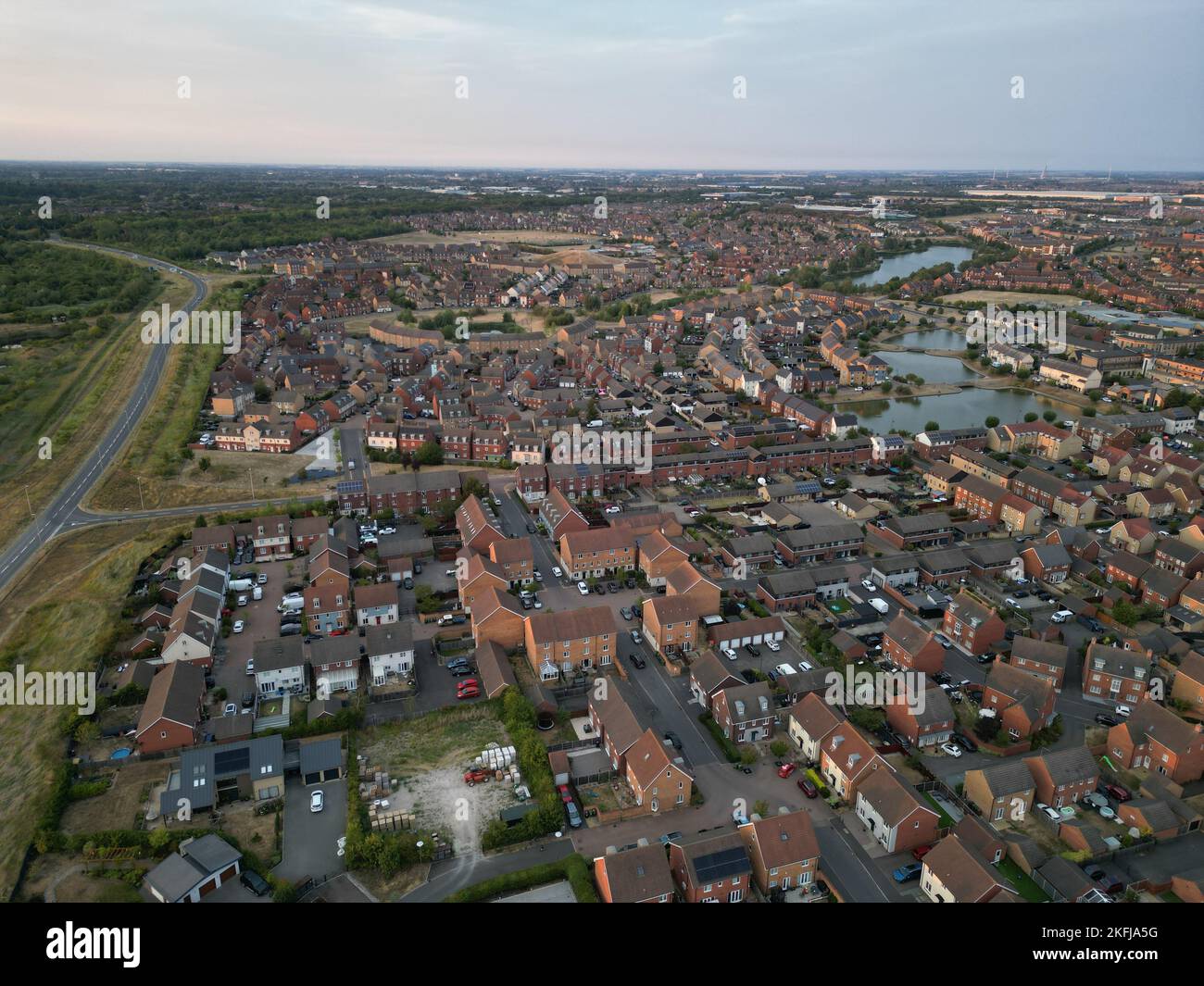 An aerial view of Peterborough, Hampton area Stock Photo - Alamy