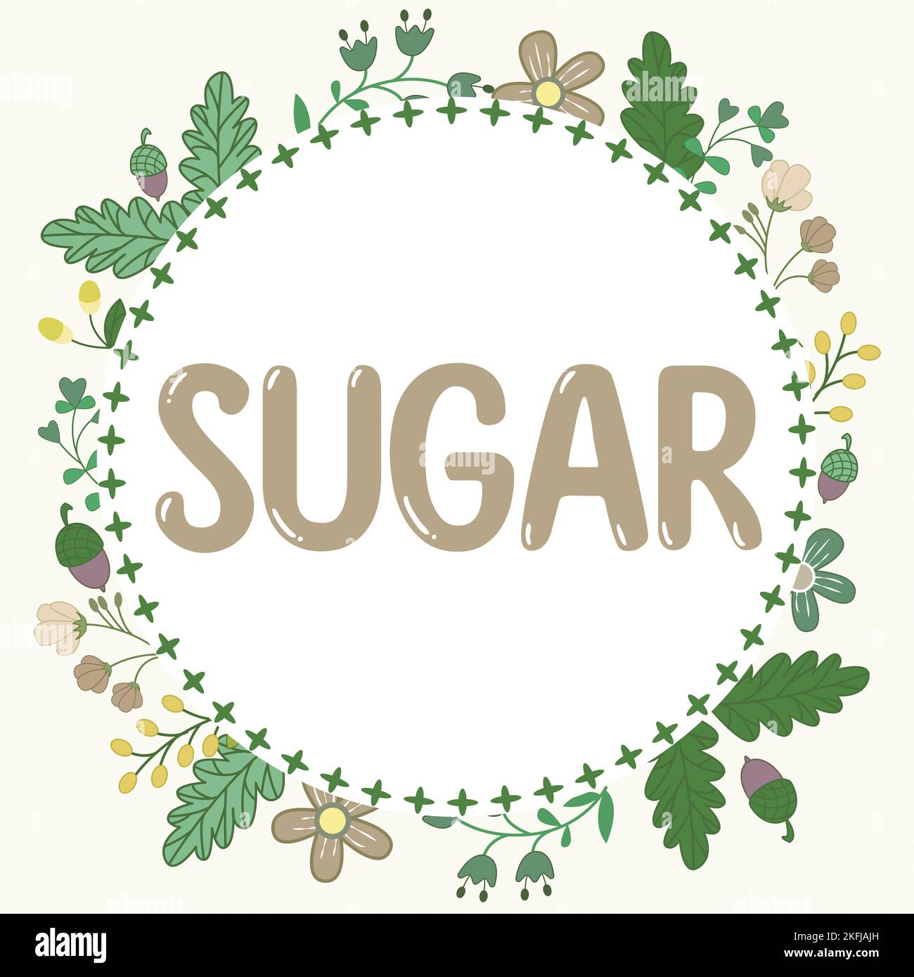Text sign showing Sugar, Word for sweet crystalline substance obtained ...