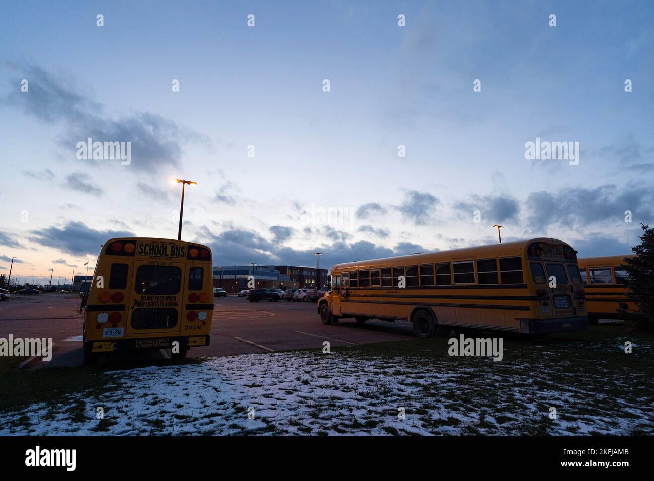 The parking lot at Castlebrooke Secondary School is pictured after a ...