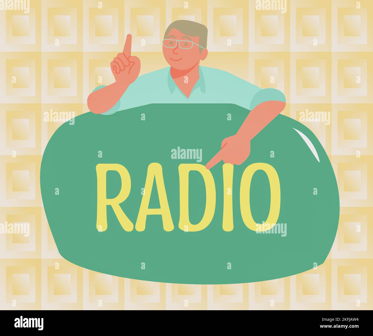 Text sign showing Radio, Business overview transmission reception ...