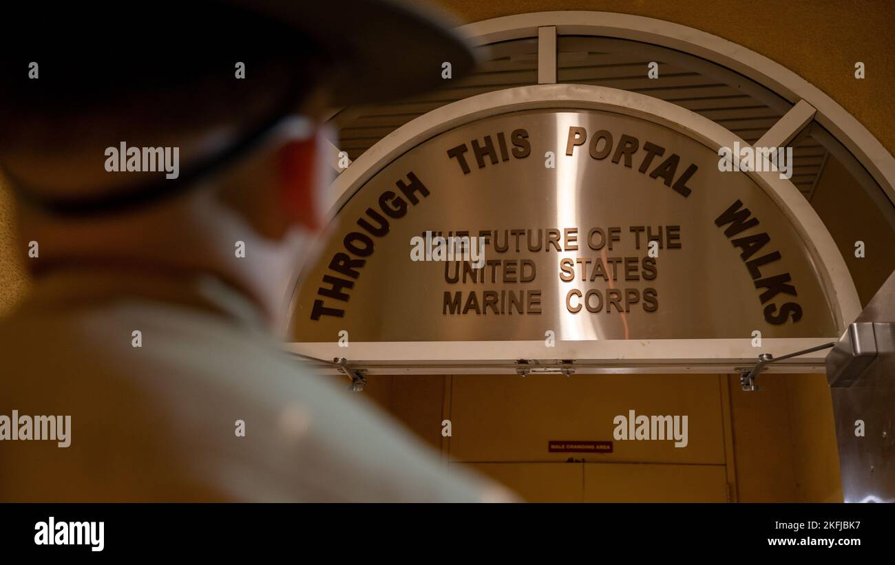A U.S. Marine Corps drill instructors with Receiving Company, Support ...