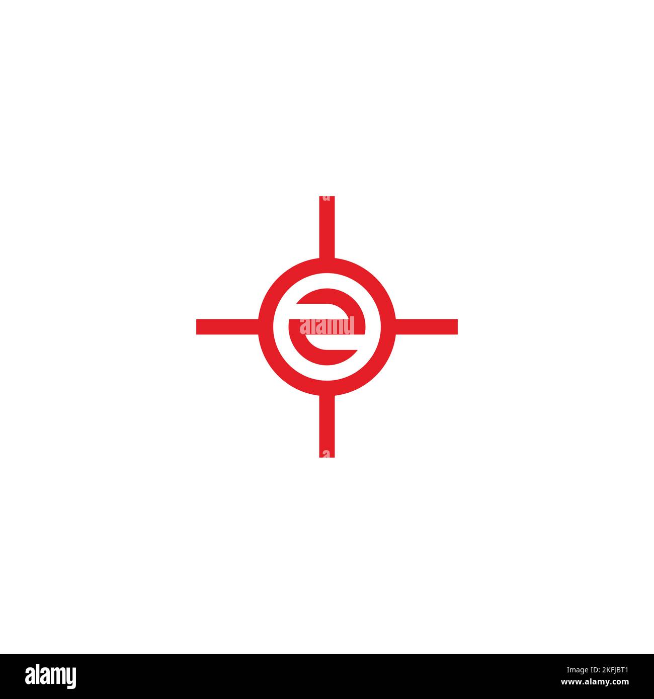 Number 2 target, circle geometric symbol simple logo vector Stock ...