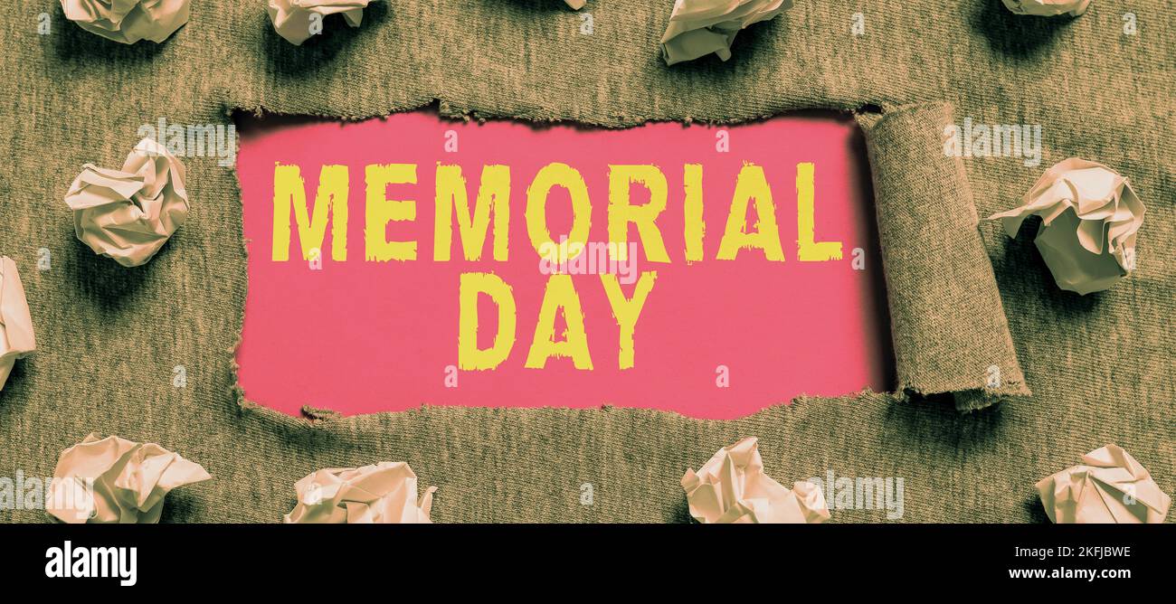 Text caption presenting Memorial Day. Business idea To honor and ... Text caption presenting Memorial Day. Business idea To honor and ...