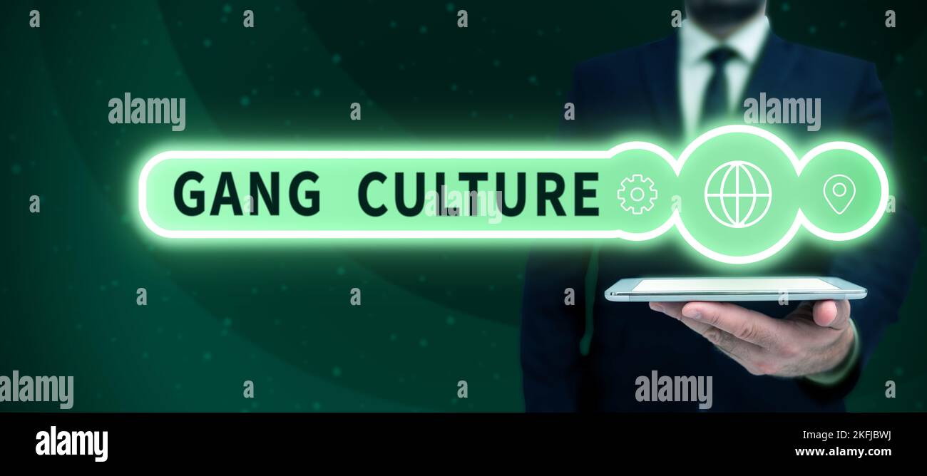 Sign displaying Gang Culture. Business approach particular organization of criminals or group of ...